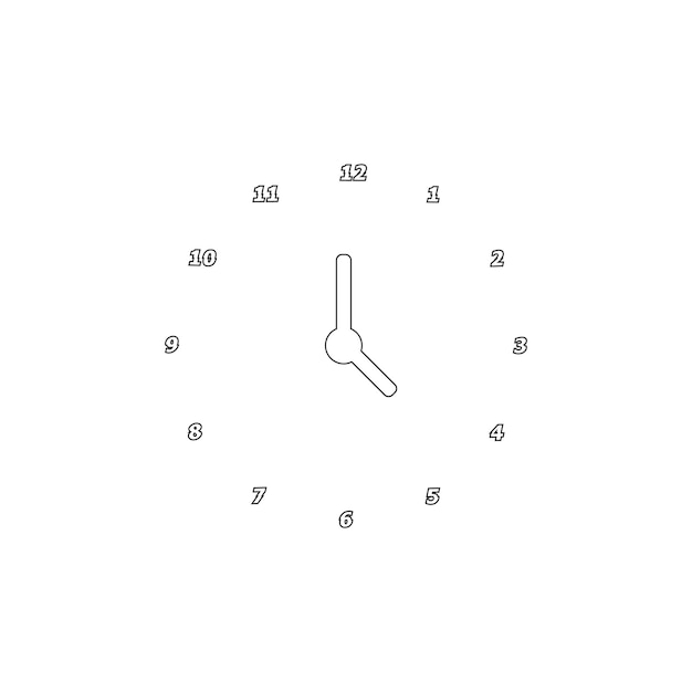 Minimalist Clock Face with Geometric Numbers and Hands | Jiffy Designs
