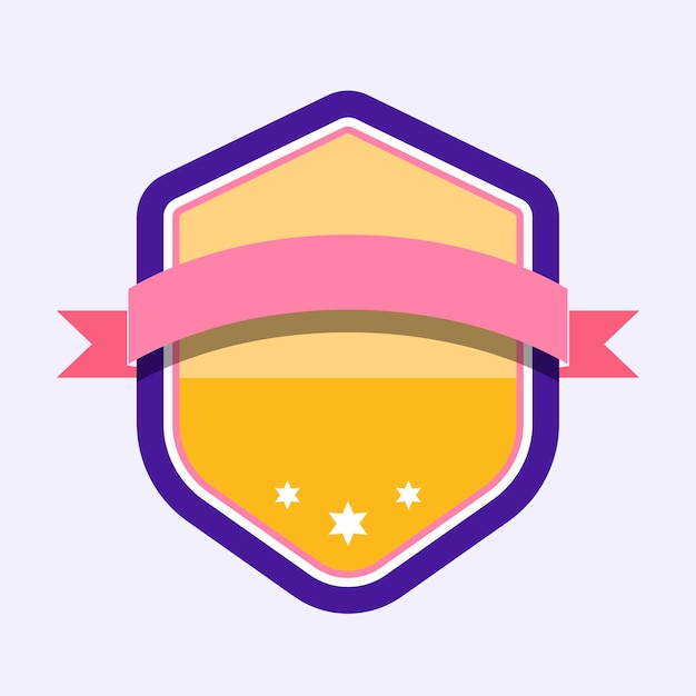 Vibrant Geometric Badge with Ribbon Design | Jiffy Designs