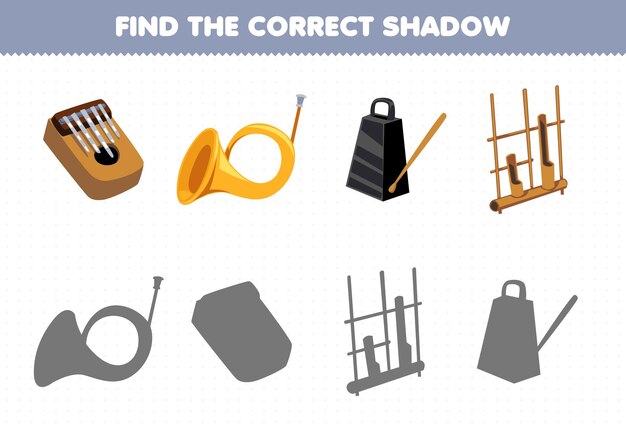 Discover the Musical Instruments' Matching Shadows | Jiffy Designs