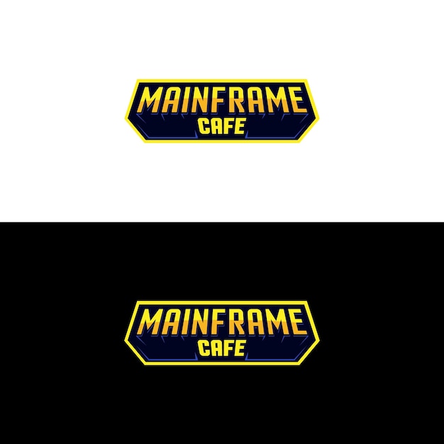 Retro Mainframe Cafe Logo with Bold Yellow Text | Jiffy Designs