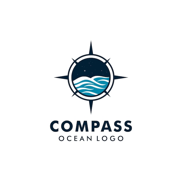 Serene Nautical Compass with Tranquil Ocean Waves | Jiffy Designs