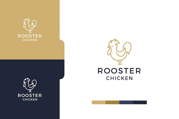 Elegant Rooster Silhouette in Sophisticated Color Palette | Jiffy Designs