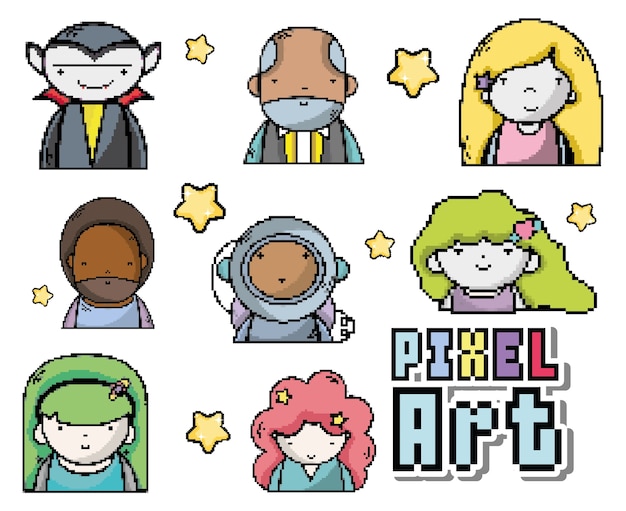 Vibrant Pixel Art Characters Showcasing Diverse Personalities | Jiffy ...
