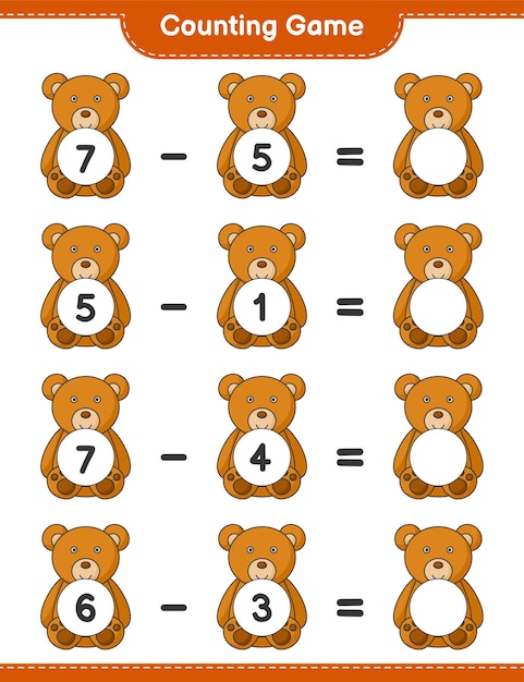 Adorable Teddy Bear Counting Game for Children | Jiffy Designs
