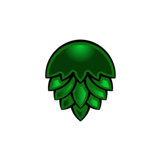 Vibrant Green Hop Bud Emblem with Textured Leaves | Jiffy Designs