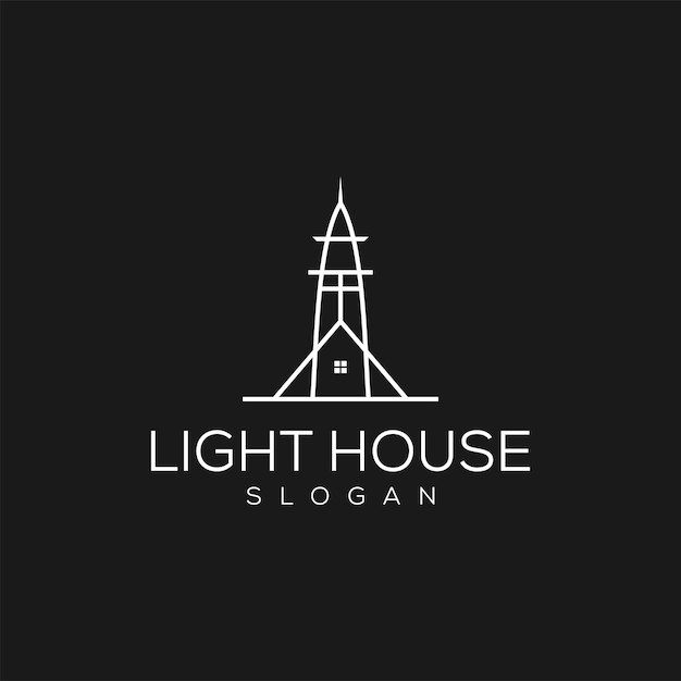 Minimalist Lighthouse Logo with Elegant Slogan | Jiffy Designs