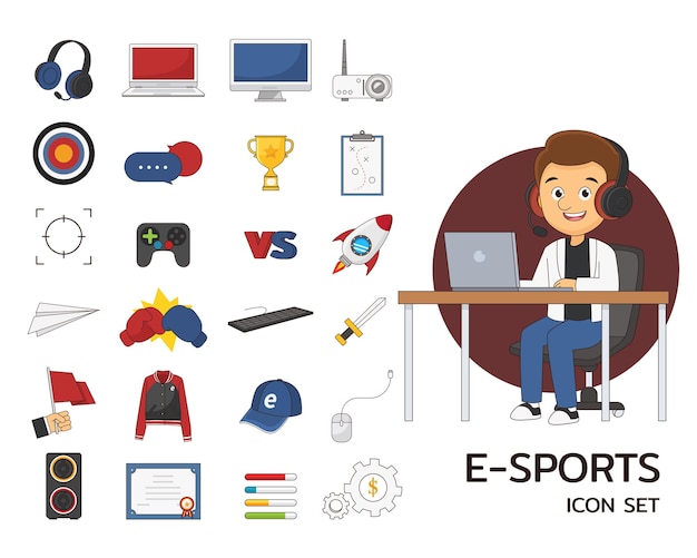 Comprehensive Collection of Vibrant E-Sports Icons and Elements | Jiffy ...