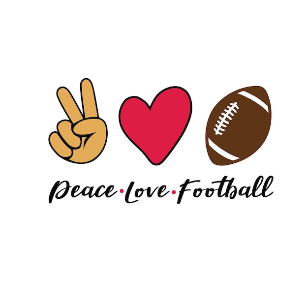 Vibrant Peace, Love, and Football Emblem | Jiffy Designs