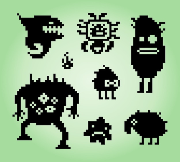 Diverse Collection of Whimsical Pixel Art Creatures | Jiffy Designs