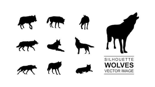 Powerful Silhouettes of Wolves in Various Poses | Jiffy Designs