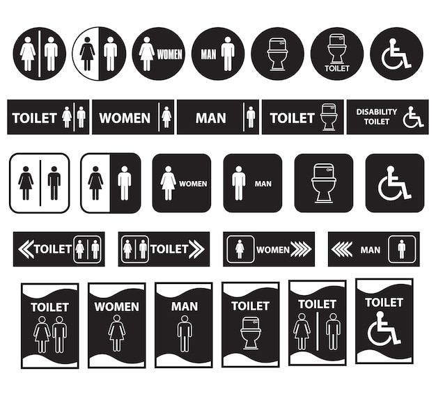 Diverse Restroom Symbols: A Comprehensive Collection of Iconic Signage ...
