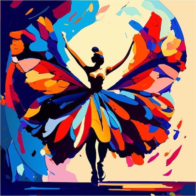 Vibrant Butterfly Dancer in Motion | Jiffy Designs