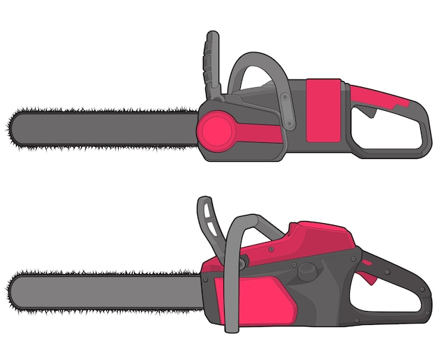 Powerful Chainsaws in Sleek Red and Gray Design | Jiffy Designs