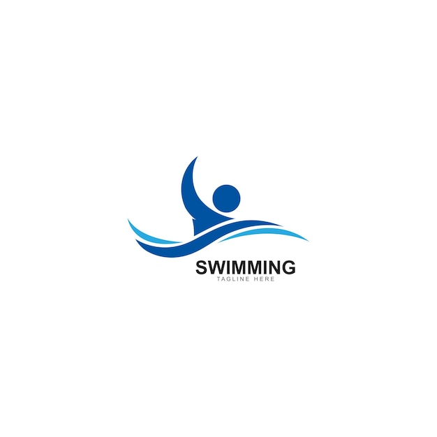 Vibrant Swimming Emblem with Dynamic Swimmer Icon | Jiffy Designs