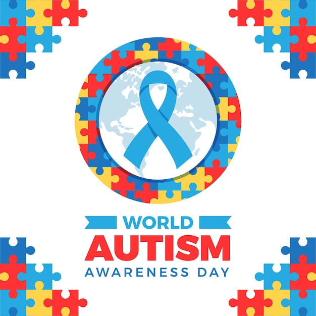 Vibrant Puzzle Pieces Frame World Autism Awareness Day | Jiffy Designs