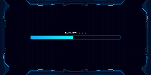 Futuristic Loading Screen with Glowing Blue Progress Bar | Jiffy Designs