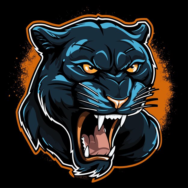 Fierce Panther Mascot Emblem with Fiery Background | Jiffy Designs