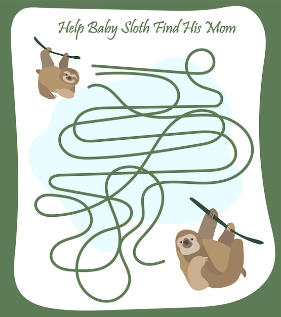 Adorable Sloth Maze Helps Baby Find Mom | Jiffy Designs
