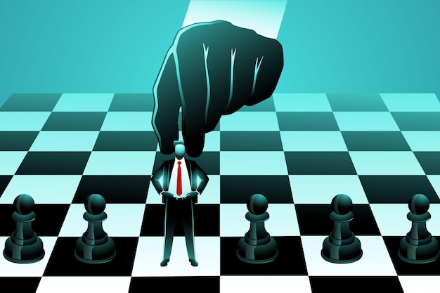 Powerful Hand Dominates the Chess Board, Strategizing Victory | Jiffy ...