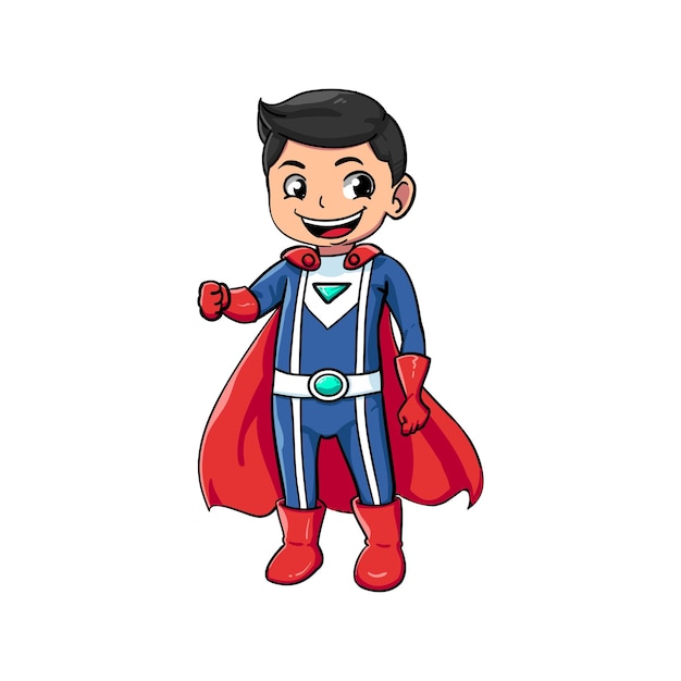 Cheerful Young Superhero in Vibrant Costume and Cape | Jiffy Designs