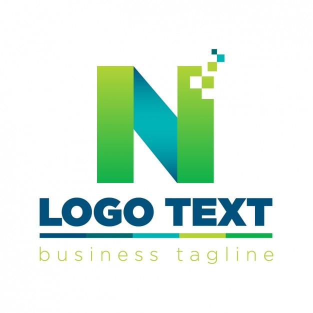 Geometric N Logo with Gradient Shades and Tagline Text | Jiffy Designs