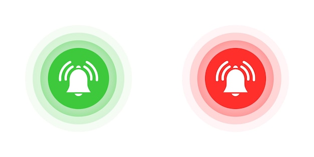 Vibrant Notification Symbols in Green and Red Circles | Jiffy Designs