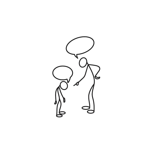 Stick Figures Engaged in Lively Conversation | Jiffy Designs