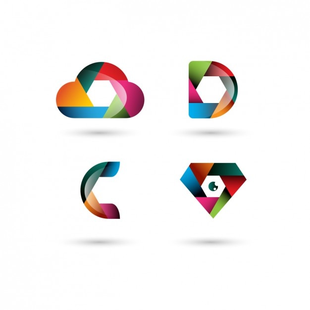 Vibrant Geometric Cloud, Circle, Curve, and Diamond Logo Designs ...
