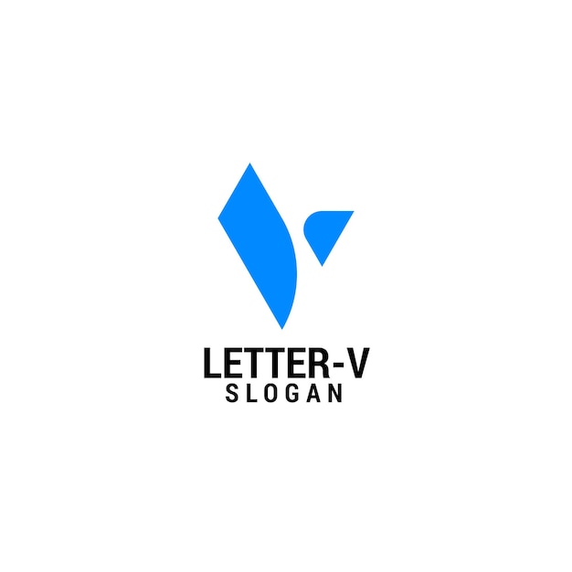 Elegant Blue Letter V Symbol with Minimalist Design | Jiffy Designs