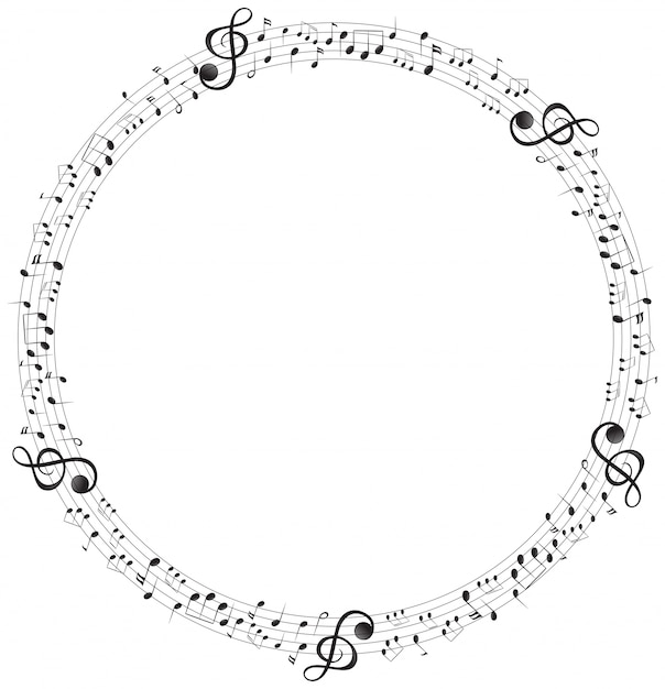 Melodic Harmony: A Musical Circle of Swirling Notes | Jiffy Designs
