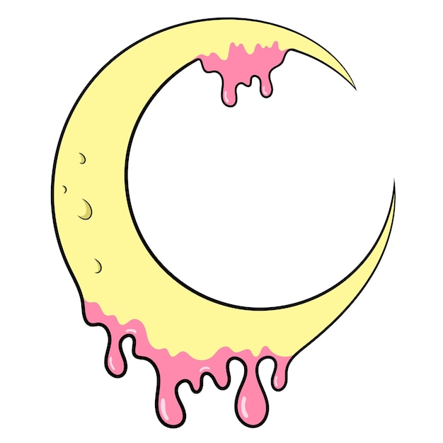 Melting Crescent Moon with Dripping Pink Paint | Jiffy Designs