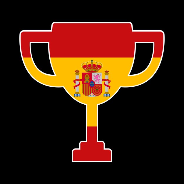 Iconic Spanish Trophy Emblem on Black Background | Jiffy Designs