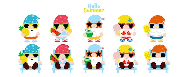 Vibrant Summer-Themed Cartoon Characters Enjoying the Sun | Jiffy Designs
