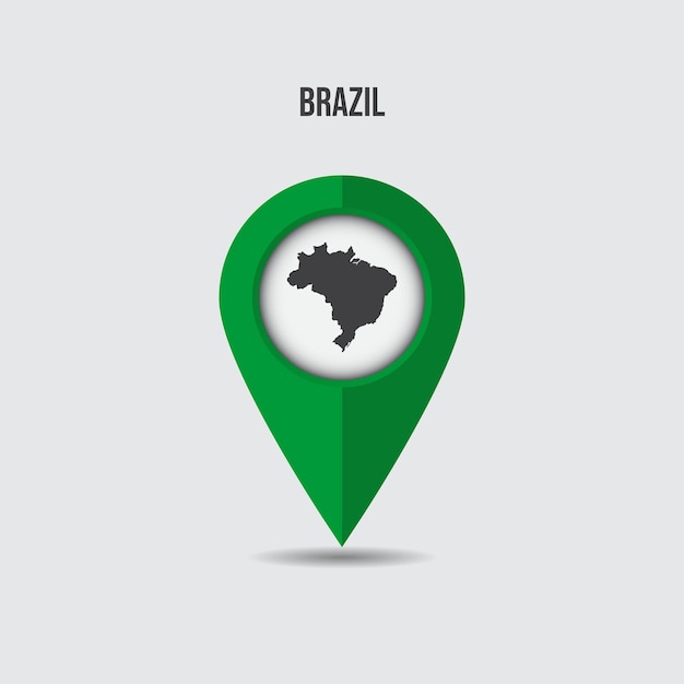 Stylized Map Marker Highlighting the Country of Brazil | Jiffy Designs