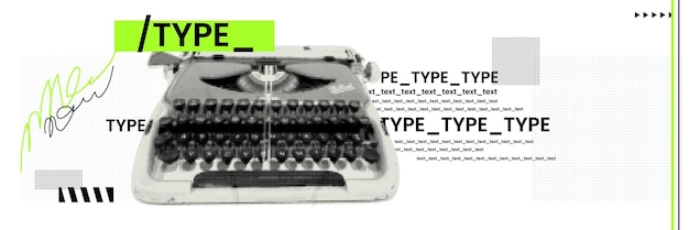 Vintage Typewriter with Bold Typographic Elements | Jiffy Designs