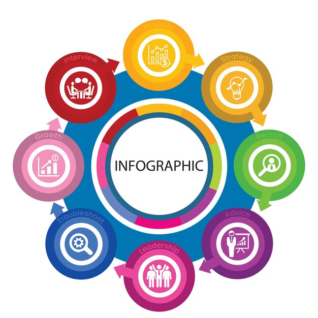 Vibrant Infographic with Diverse Data Visualization Icons | Jiffy Designs