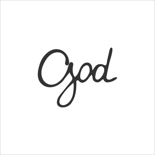 Hand Drawn Christian Inscription And Word God Isolated On White ...