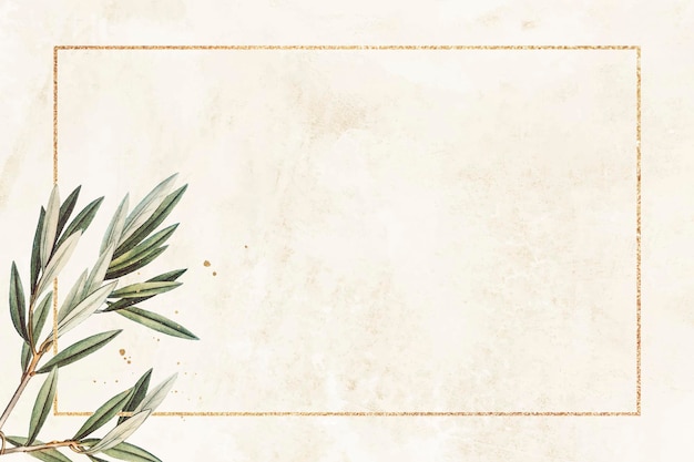 Minimalist Botanical Frame with Olive Branch Illustration | Jiffy Designs