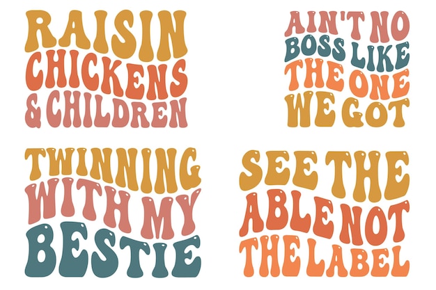 Collection of Four Quirky and Colorful Typographic Phrases | Jiffy Designs