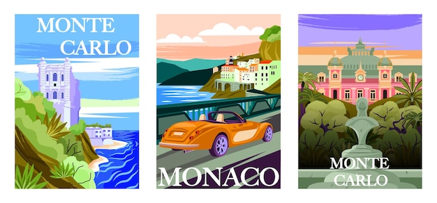 Vibrant Illustrations of the Iconic Monte Carlo Landmarks and Scenery ...