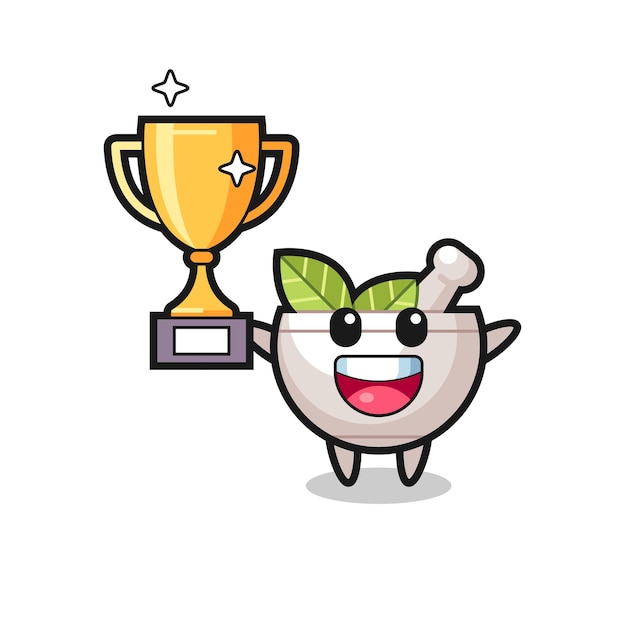 Adorable Teapot Character Celebrates Victory with Trophy | Jiffy Designs