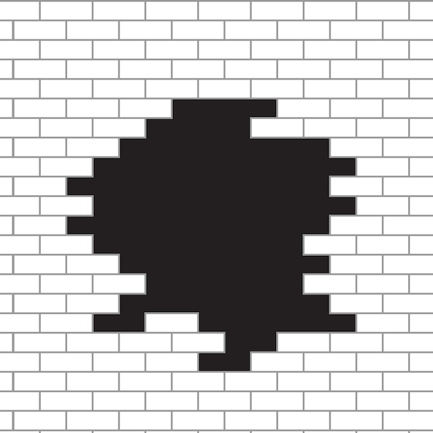 Striking Black Pixelated Shape on Brick Wall | Jiffy Designs