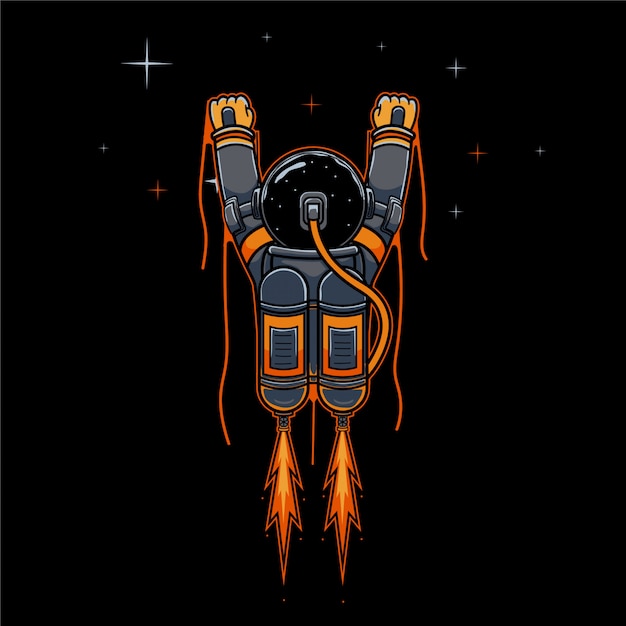 Futuristic Jetpack Soaring Through the Starry Night Sky | Jiffy Designs