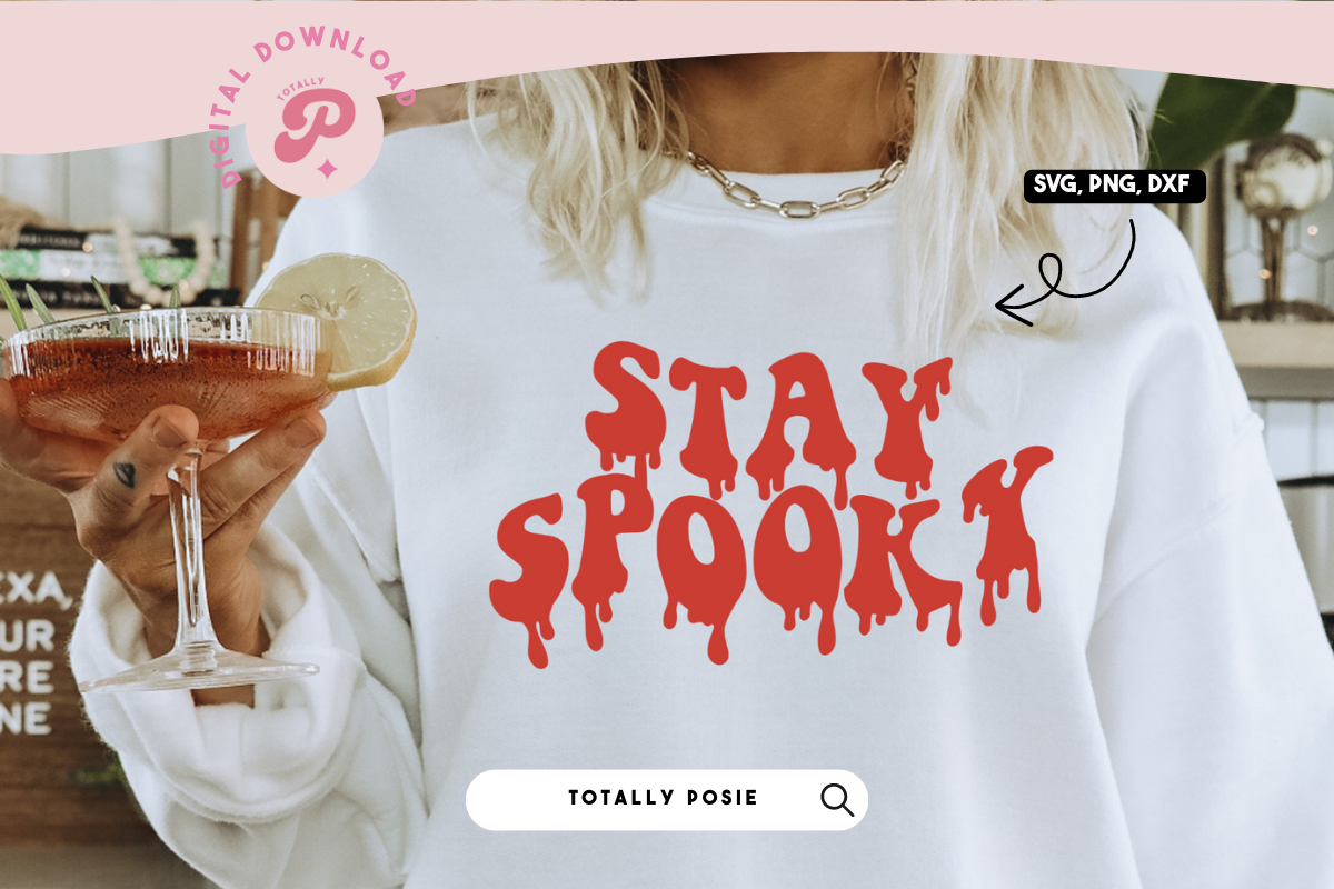 'Stay Spooky' Dripping Blood-Red Letters in a Haunting Typography ...