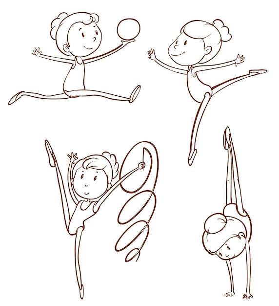 Energetic Stick Figure Dancers in Playful Poses | Jiffy Designs