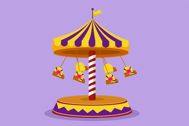 Vibrant Carousel with Whimsical Striped Poles and Spinning Horses ...