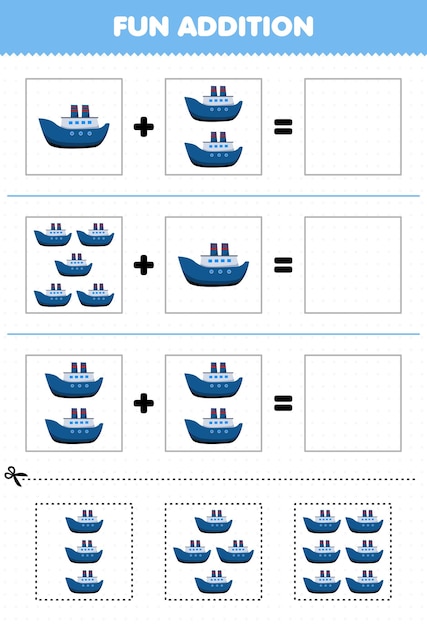 Charming Nautical-Themed Addition Math Exercises for Kids | Jiffy Designs