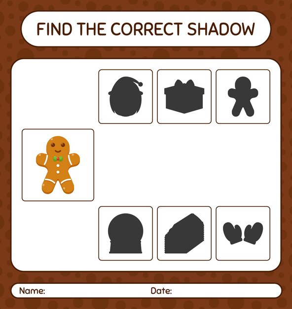 Charming Gingerbread Man Shadow Matching Game | Jiffy Designs