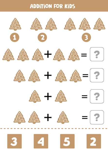 Engaging Addition Worksheets with Charming Pine Tree Visuals | Jiffy ...