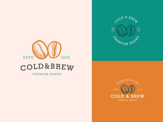 Vibrant Collection of Premium Cold Brew Coffee Logos | Jiffy Designs